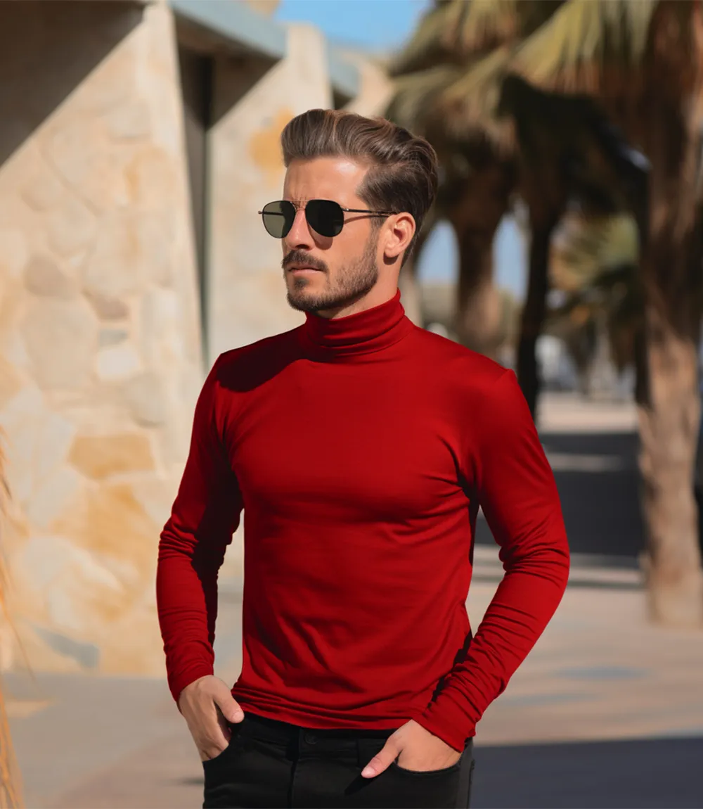 Long Sleeves Ribbed Turtleneck Sweater for Men - Urban Buck®